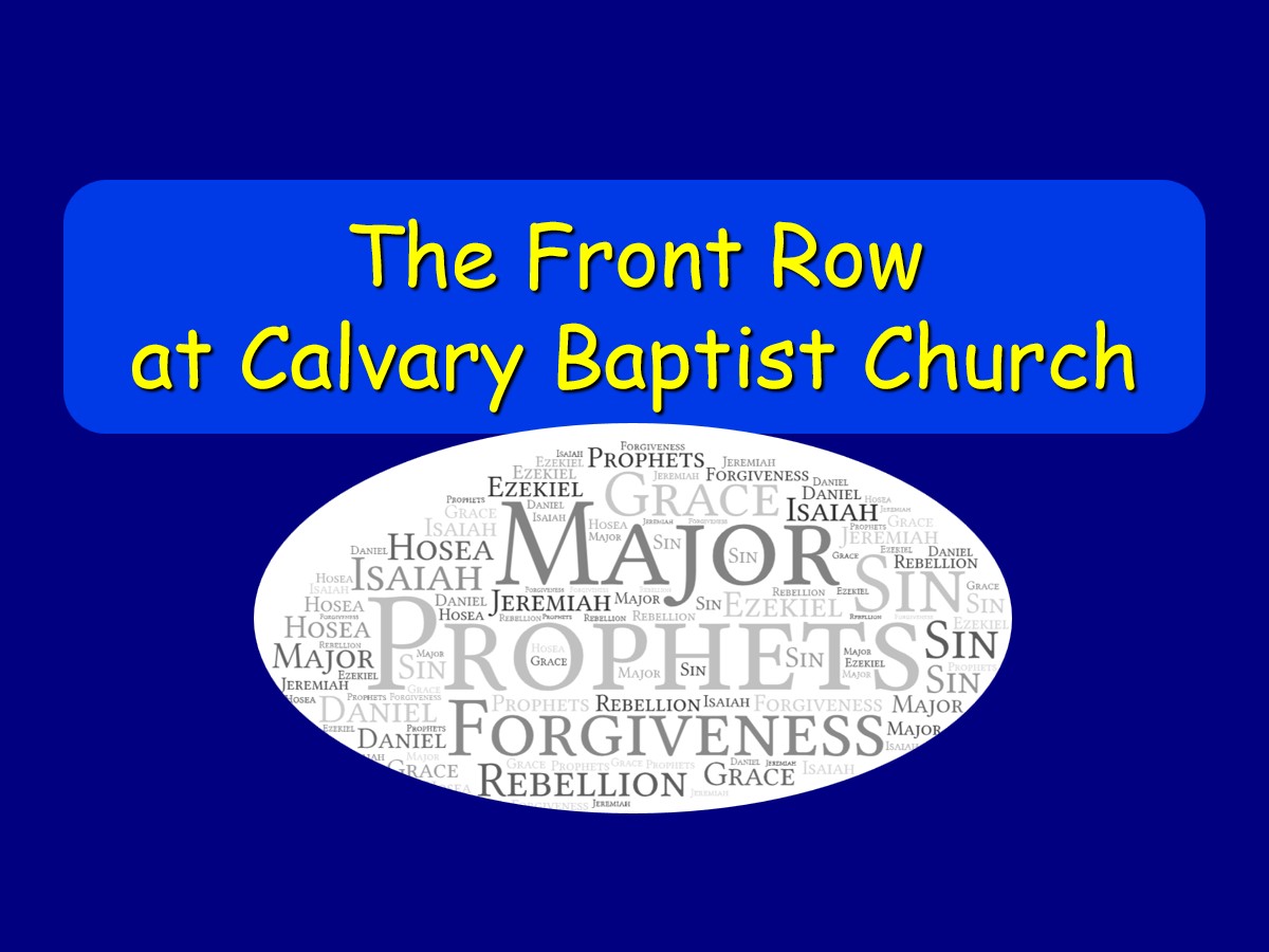 The Front Row at Calvary Baptist Church March 8, 2026 (recorded on ...